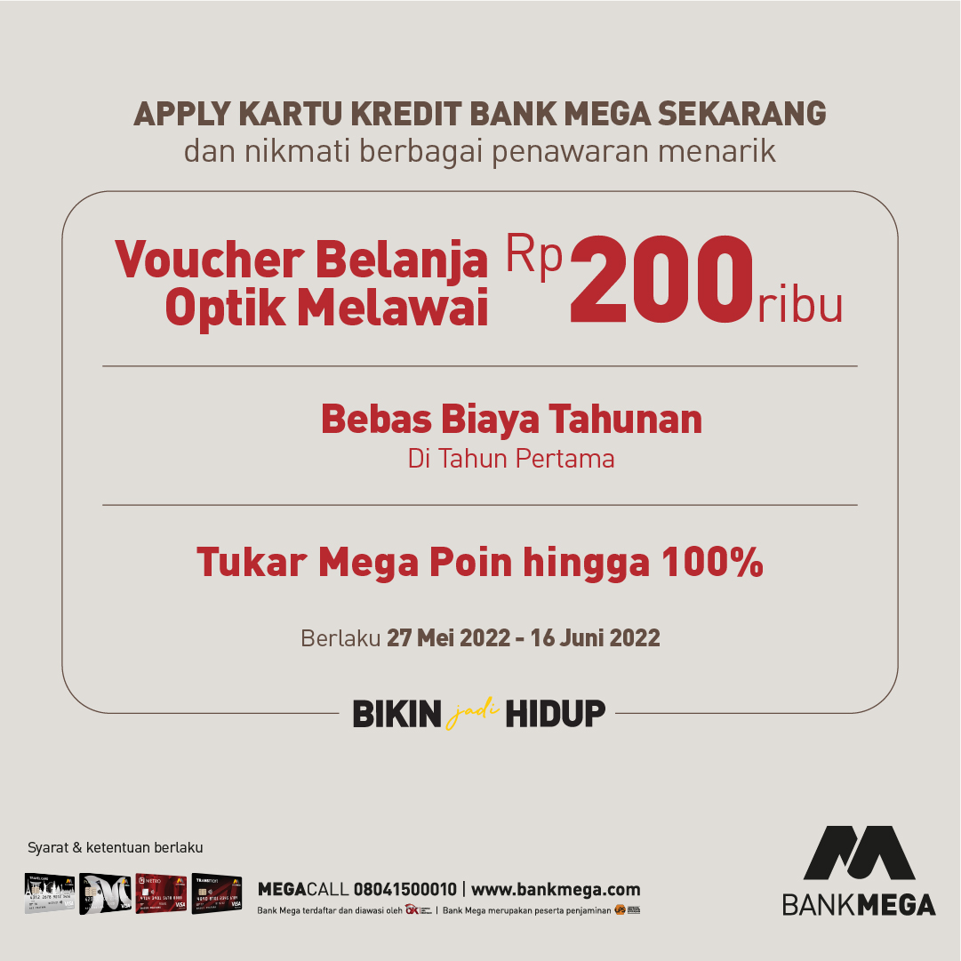 Optik Melawai Shopping Voucher Rp. 200,000 - Mega Bank - Toko Kacamata ...